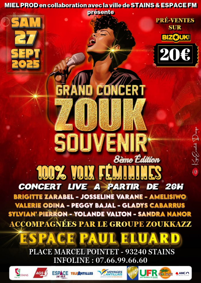 Stains accueille le Grand Concert Zouk Souvenir – 8ème édition. - Radio ...